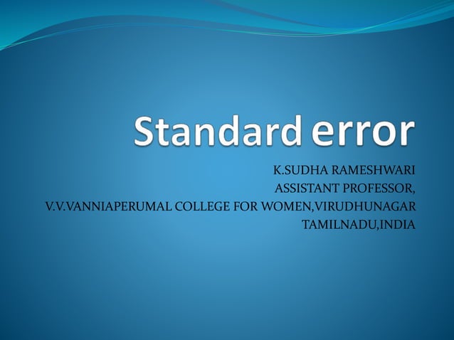 Standard error-Biostatistics | PPT