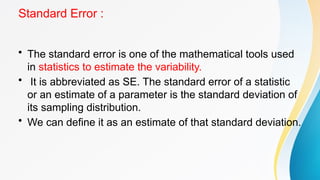 STANDARD ERROR.pptxhhshdhsjejwjskksksjsj | PPTX