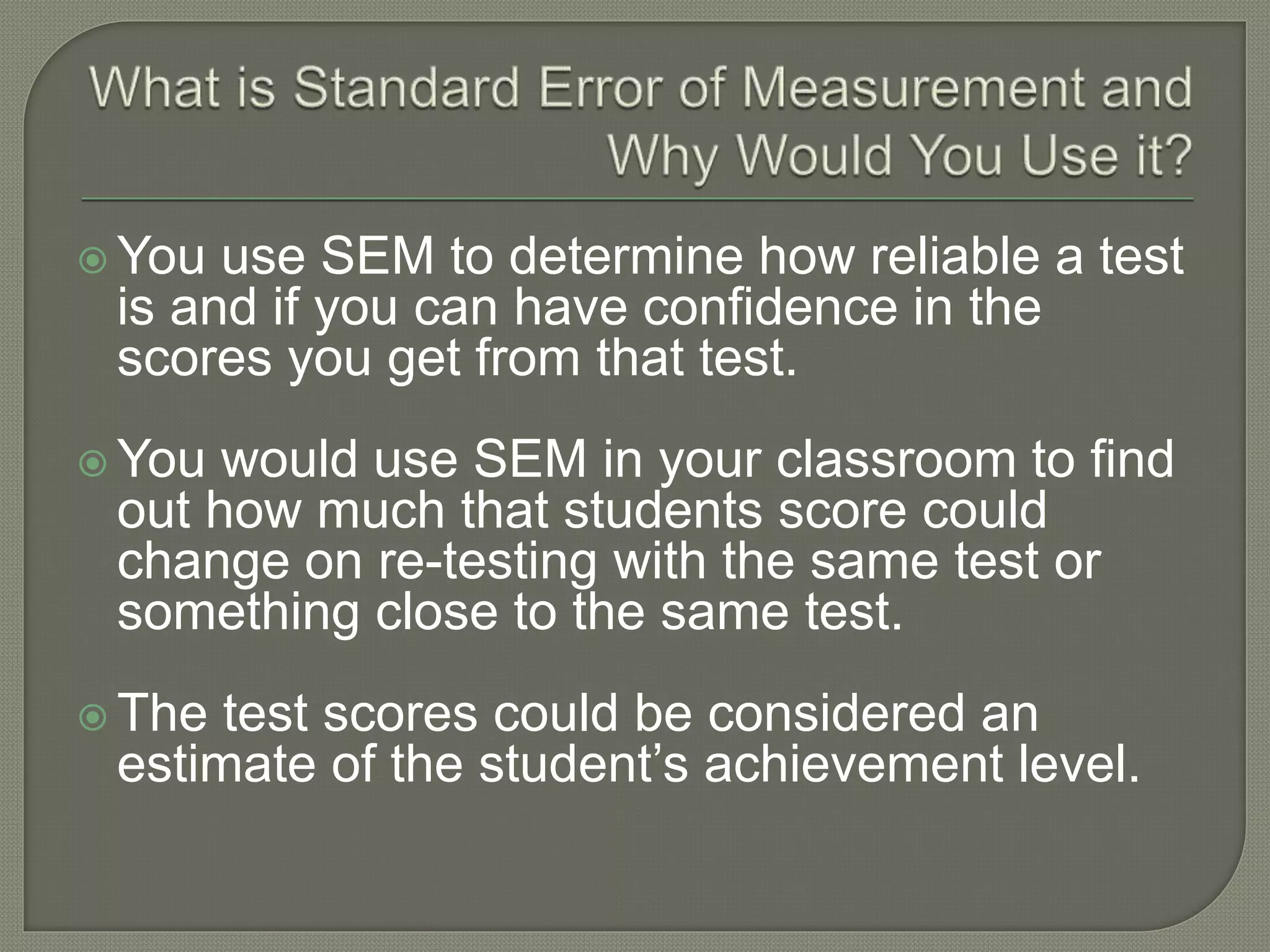Standard error of measurement | PPT