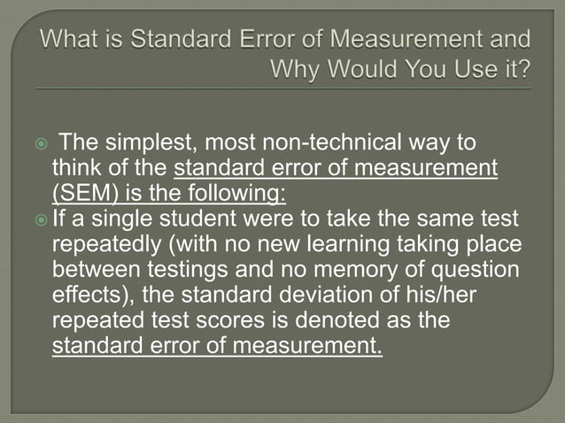 Standard error of measurement | PPT