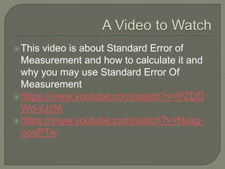 Standard error of measurement | PPTX