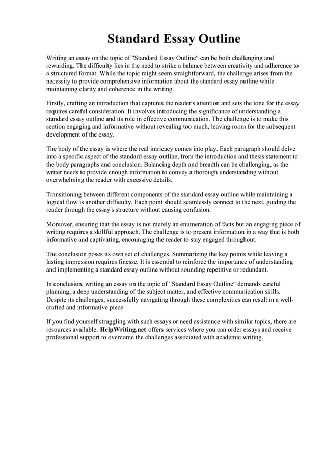 Standard Essay Outline. How to Write an Essay Outline in 3 Easy Steps ...