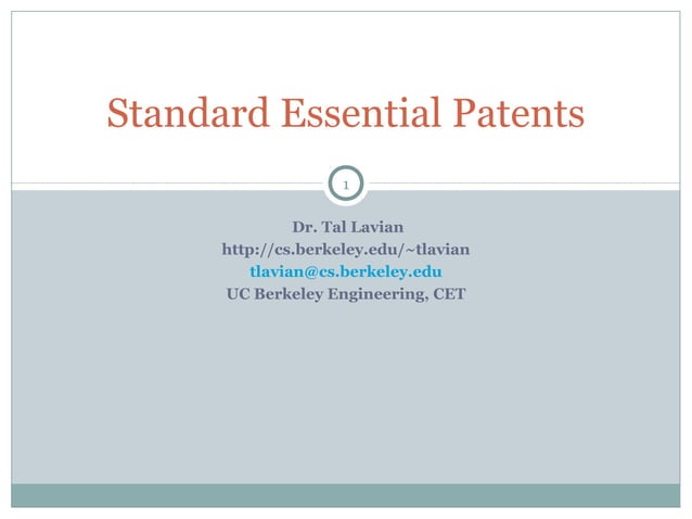 Standard essential patents | PPT