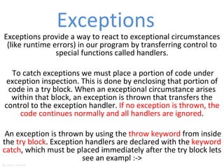 Standard exceptions | PPT