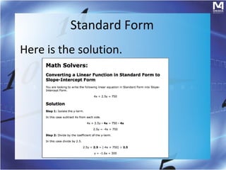 Brief Review: Linear Equations in Standard Form | PPT