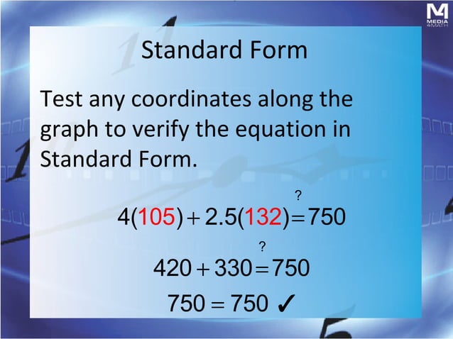 Brief Review: Linear Equations in Standard Form | PPT