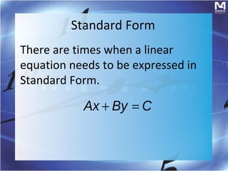 Brief Review: Linear Equations in Standard Form | PPT