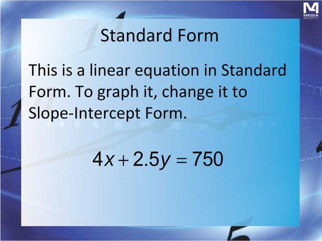 Brief Review: Linear Equations in Standard Form | PPT