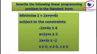 Standard Form of LPP | PPT