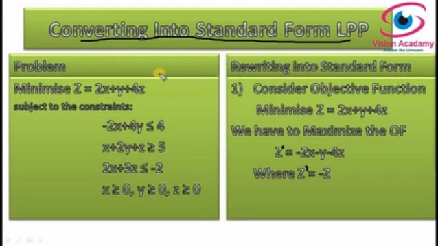 Standard Form of LPP | PPTX