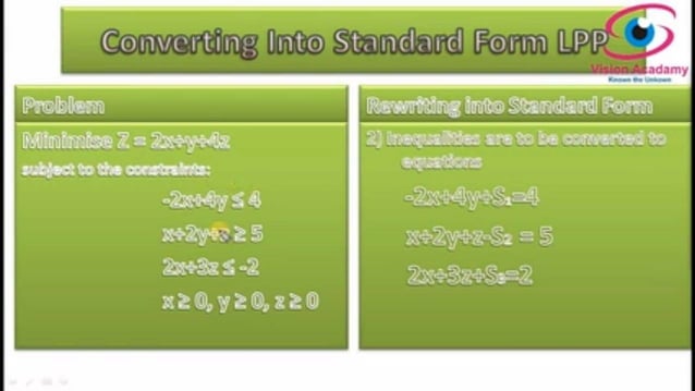 Standard Form Of Lpp Ppt