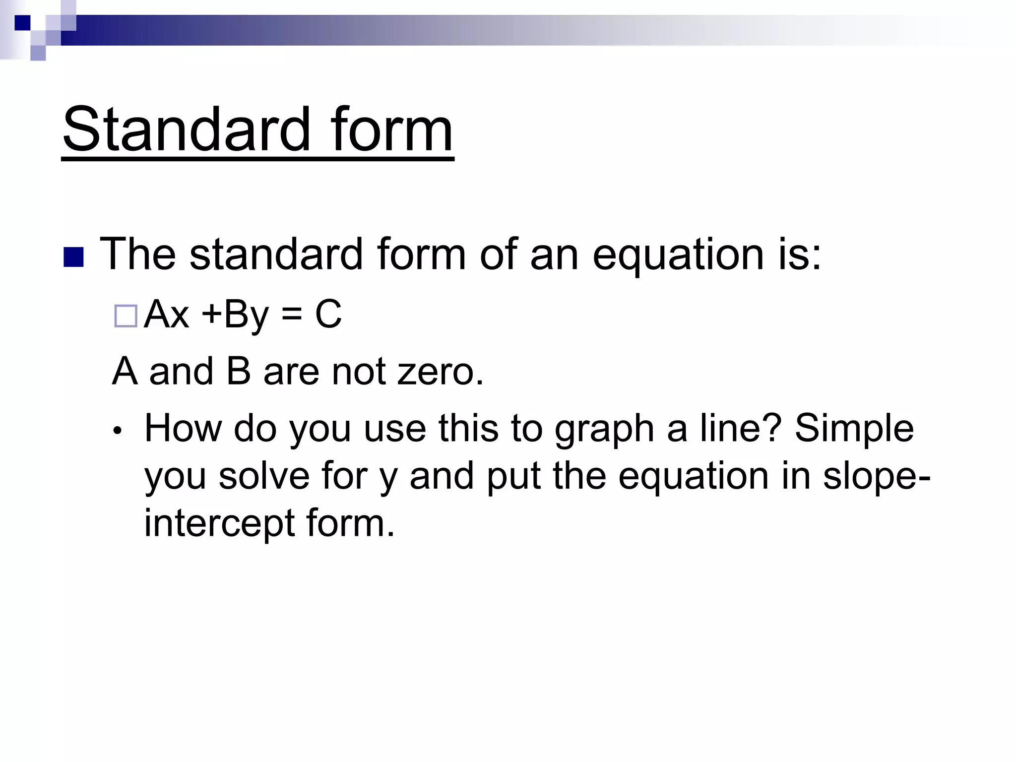 Standard Form Equations 2012 13 edmodo | PPT