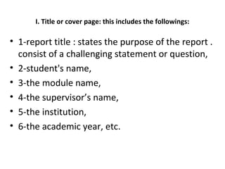 Standard format of report writing ---11 | PPT
