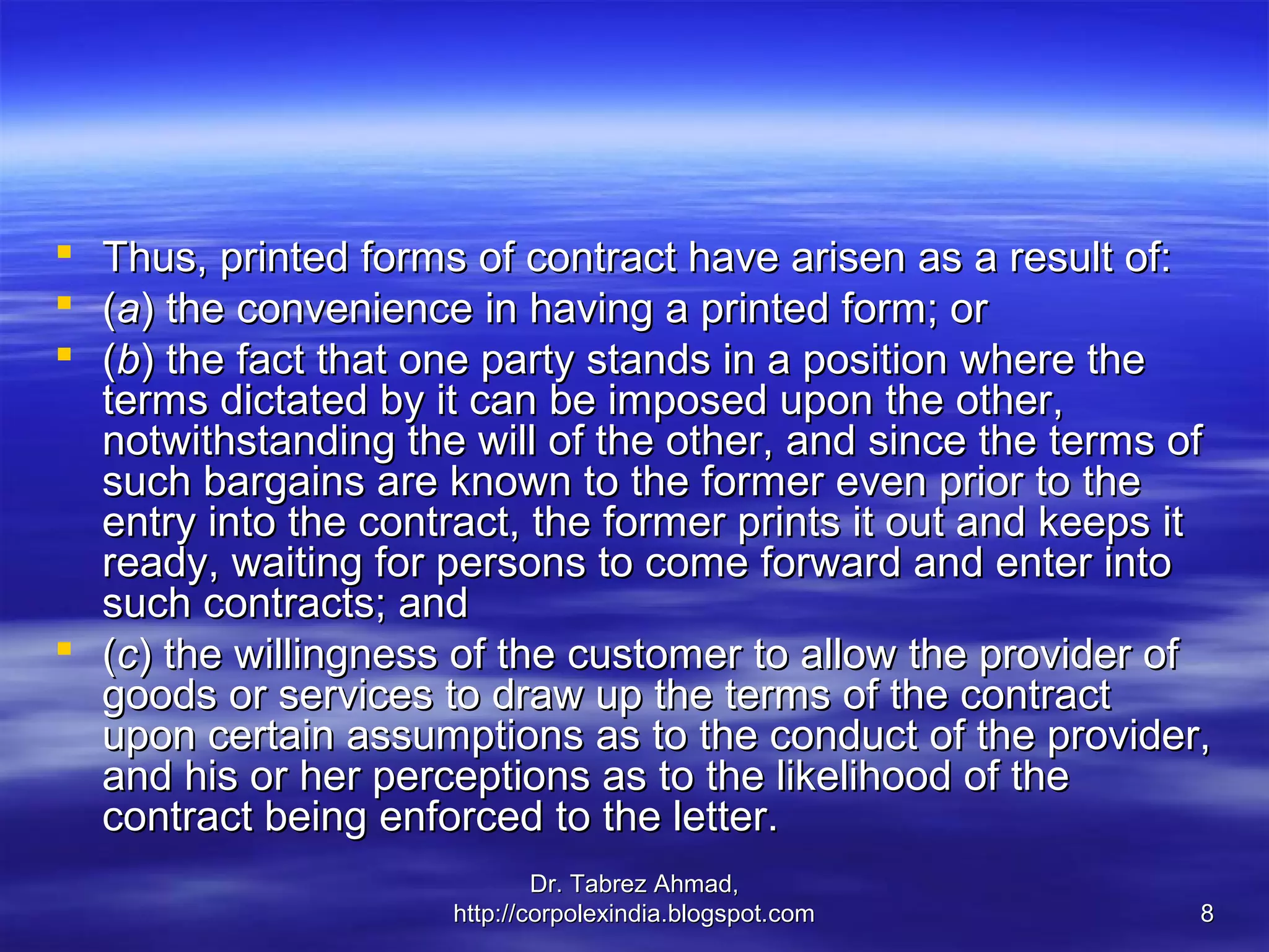 Standard Form Contract | PPT