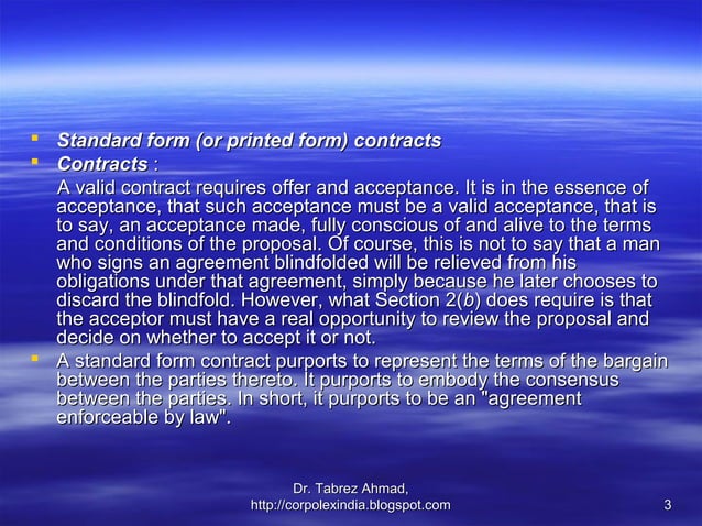 Standard Form Contract | PPT