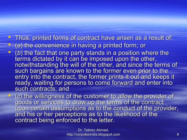 Standard Form Contract | PPT