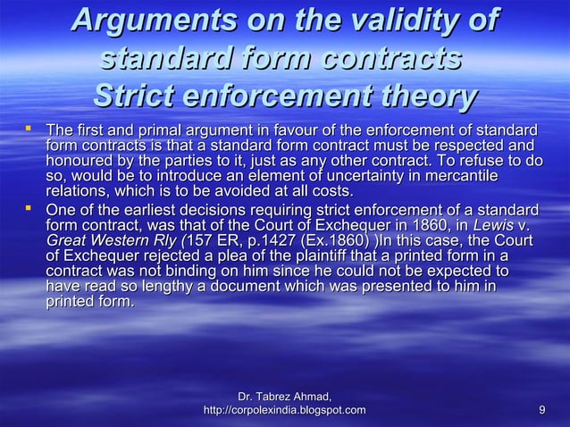 Standard Form Contract | PPT