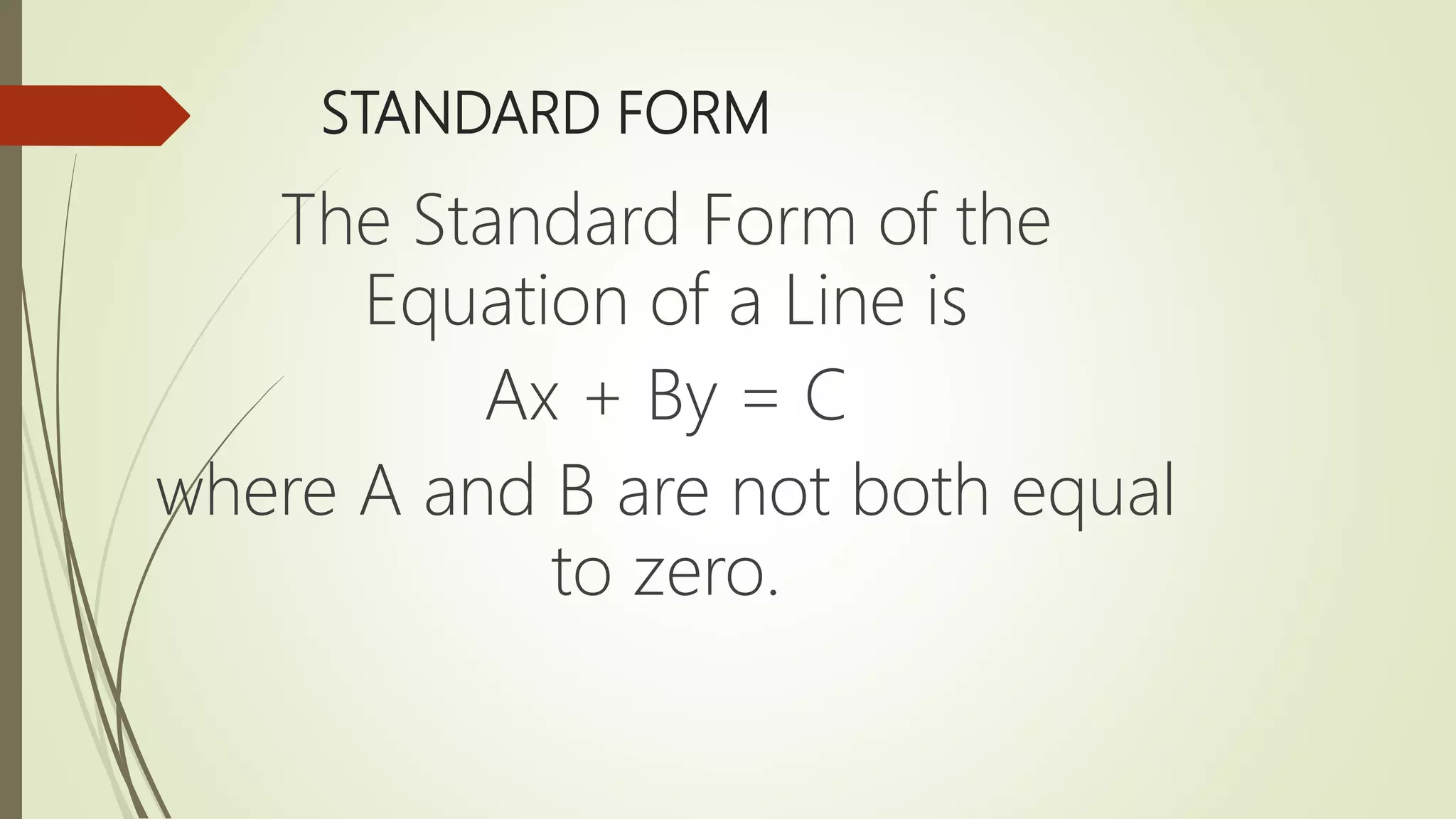 Standard form of a line | PPTX
