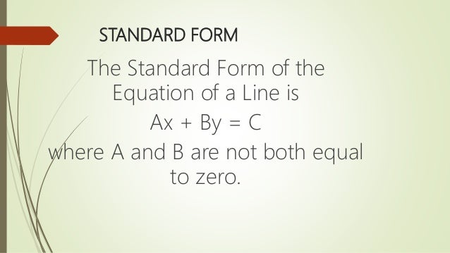 Standard form of a line