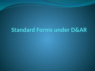 Standard Forms used in Indian Railways for | PPTX