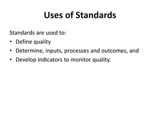 Standard guidelines for different types of health services | PPTX