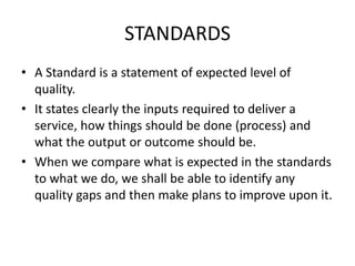 Standard guidelines for different types of health services | PPTX
