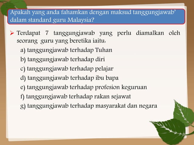 Standard guru malaysia (tanggungjawab) | PPT