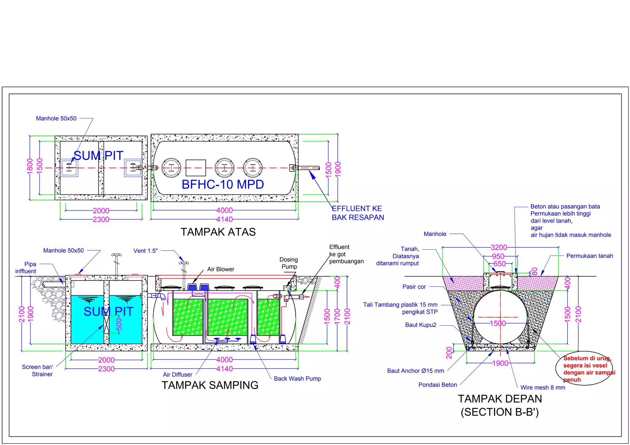 Standard installation drawing stp bio seven (bfhc series) | PDF
