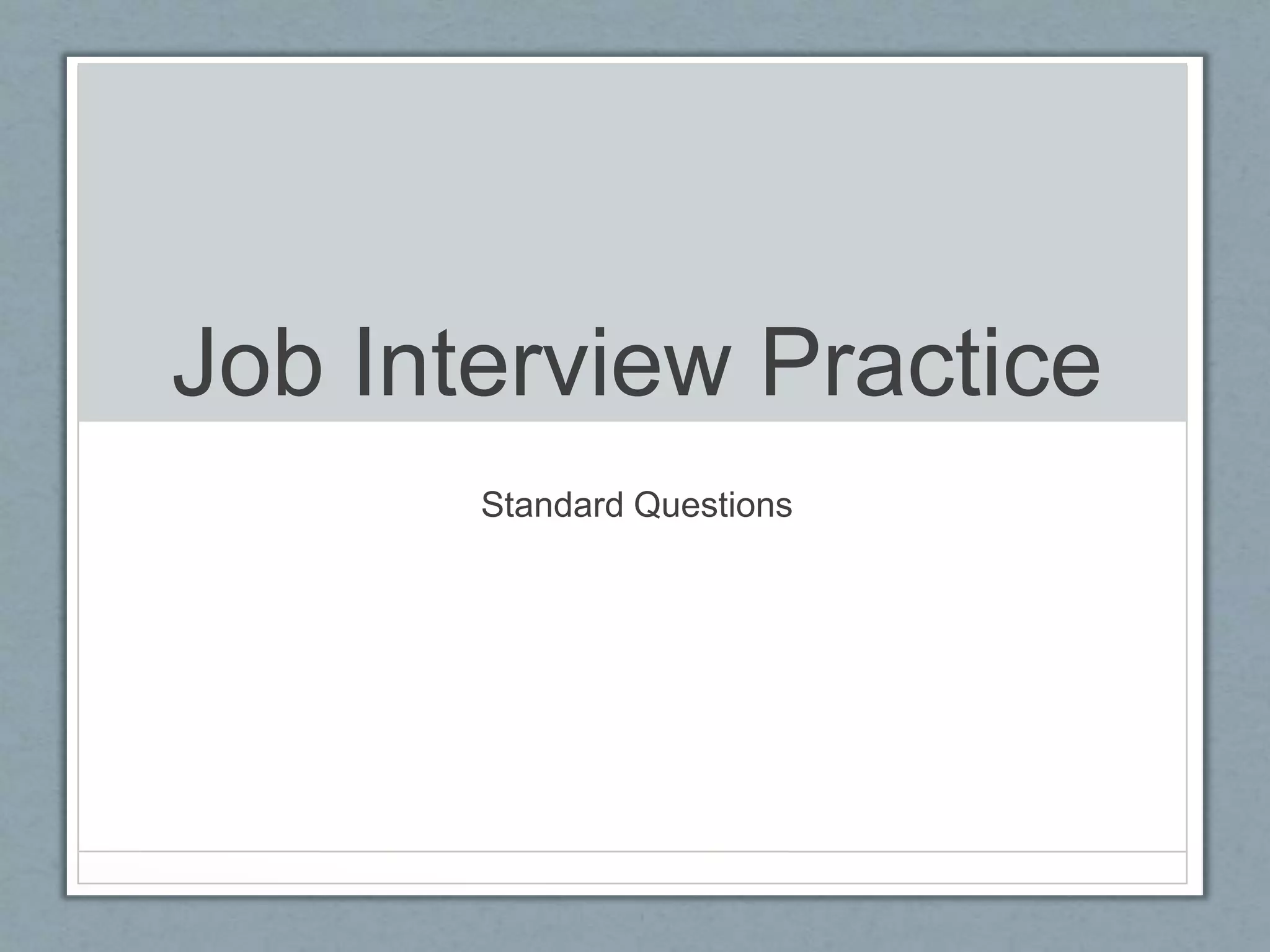 Business English: Job Interview Practice | PPTX