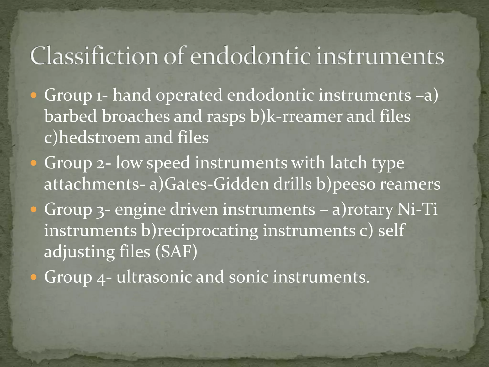 Standardisation of endodontic instruments | PPTX