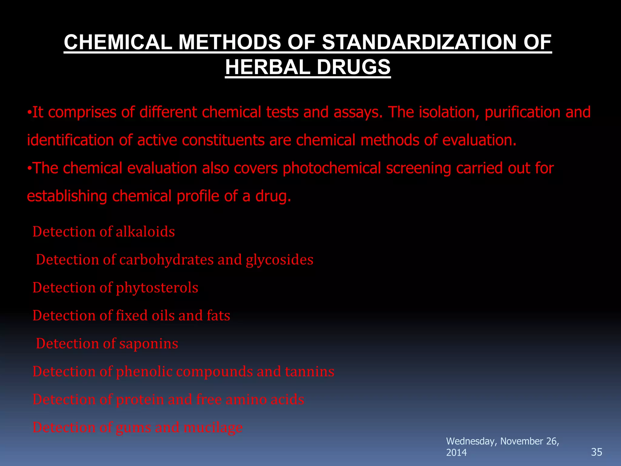 Standardisation of herbal drug | PPT