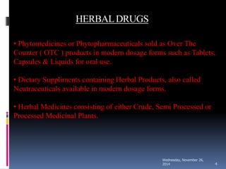 Standardisation of herbal drug | PPT
