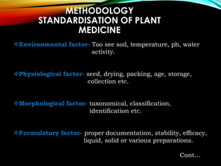 Standardisation of medicinal plants | PDF