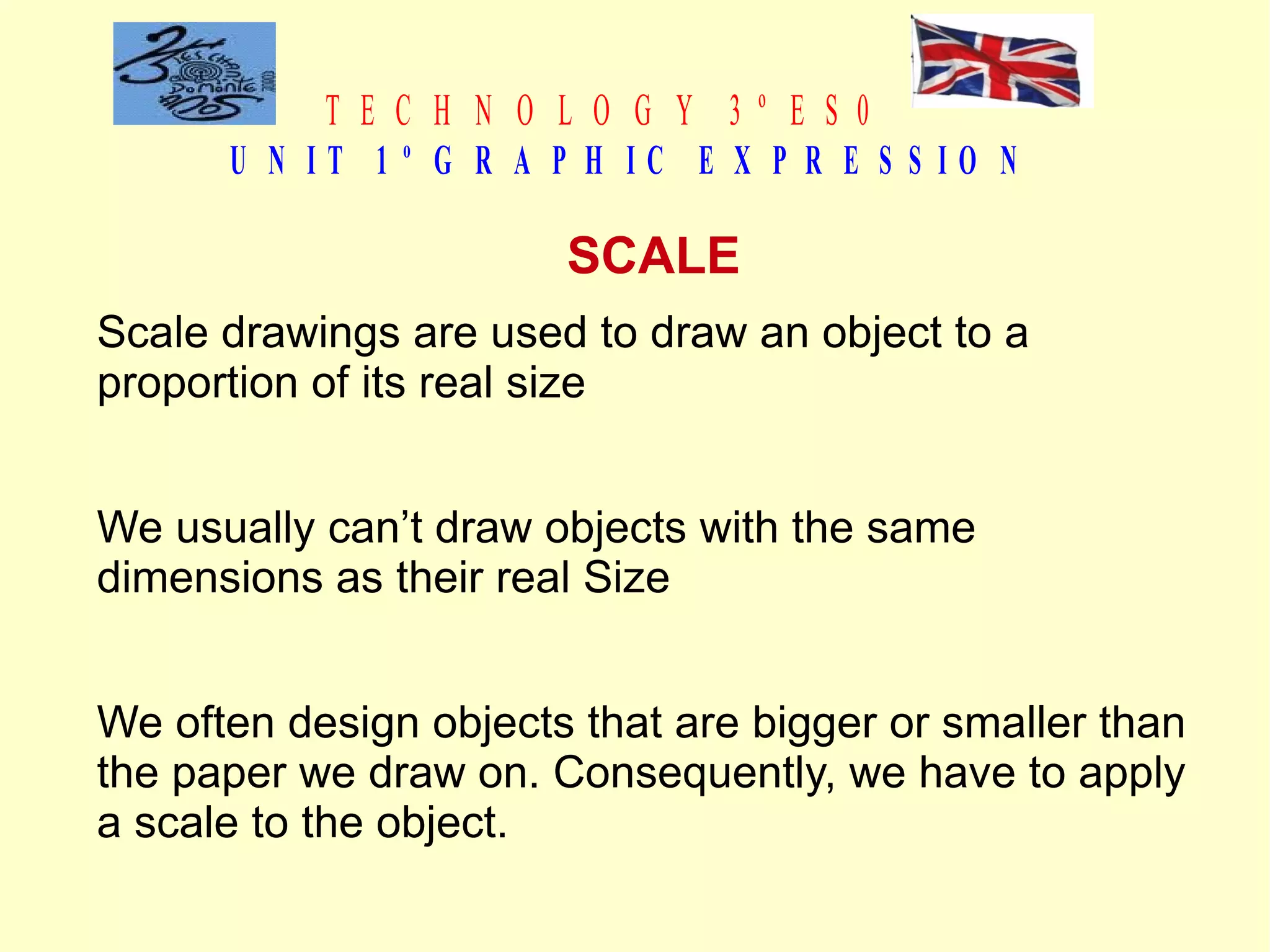 Standardisation, the sizes of paper, types of lines and symbols ...