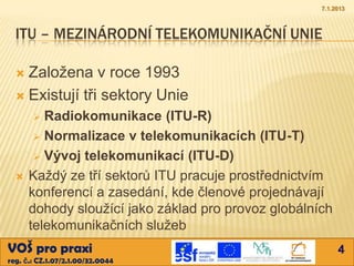 Standardizace v telekomunikacich | PPTX
