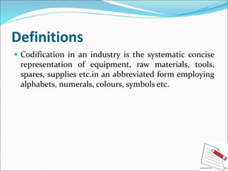 Standardization and codification of equipments in hosptal | PPT