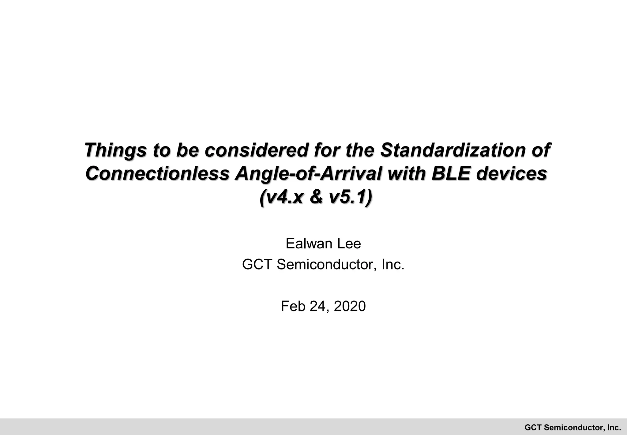 Standardization of BLE-based Connectionless AoA | PDF
