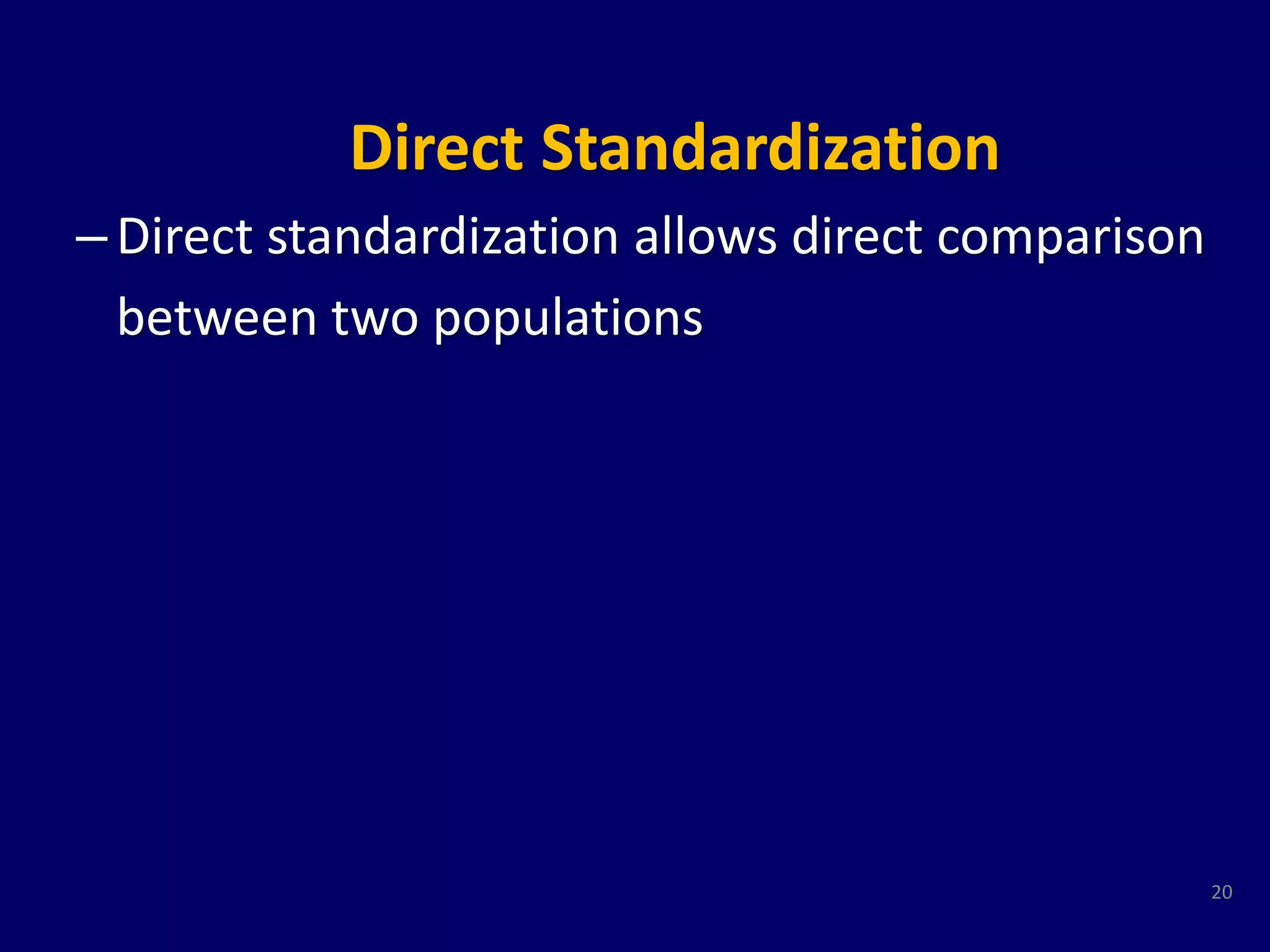 Standardization of rates | PDF
