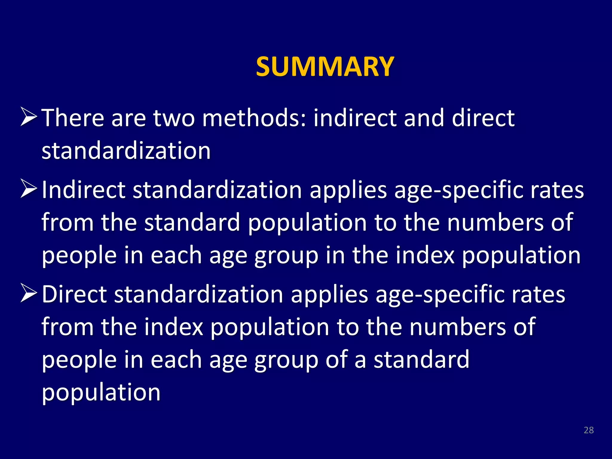 Standardization of rates | PDF
