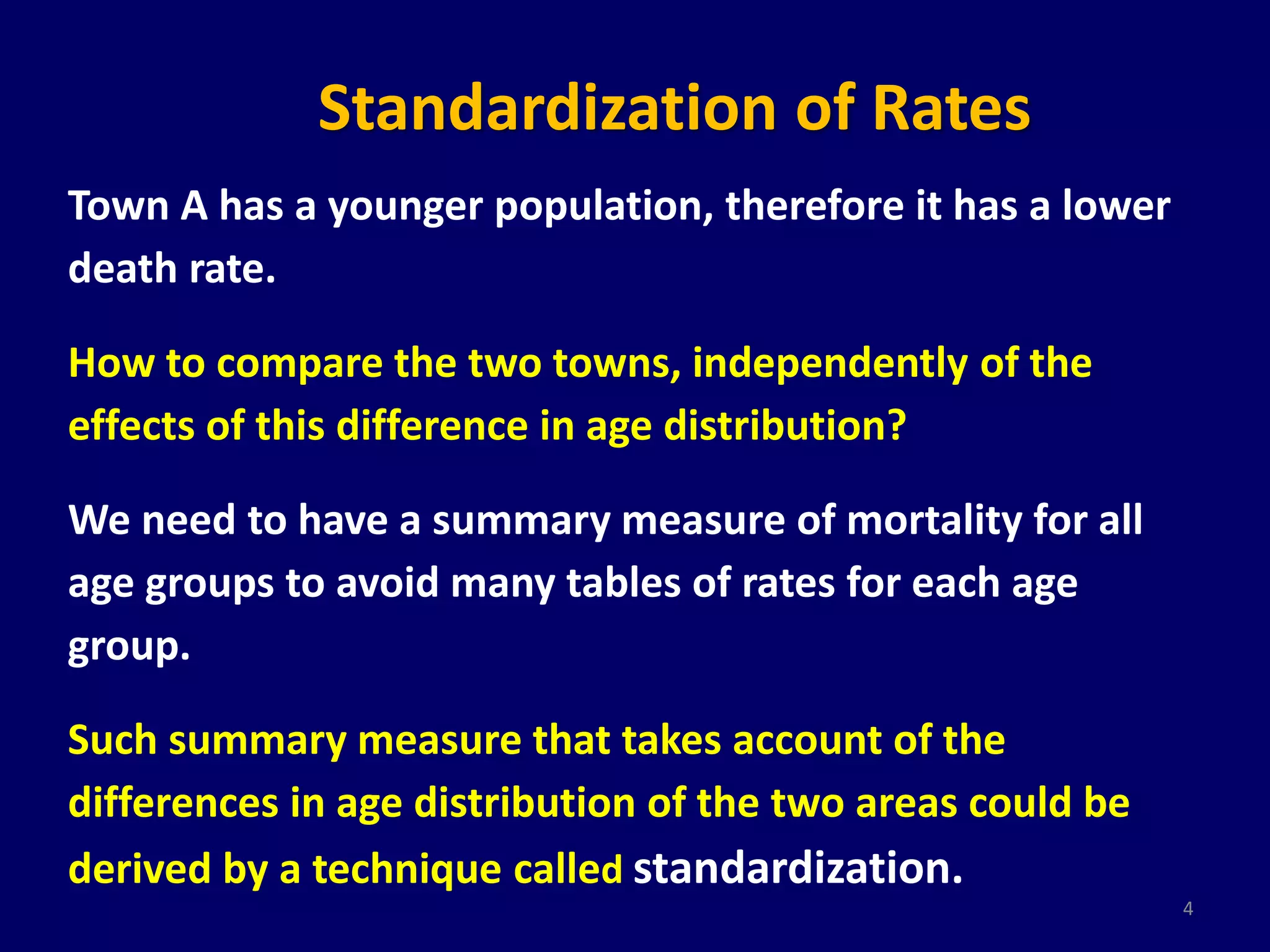 Standardization of rates | PDF