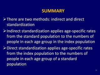 Standardization of rates | PDF