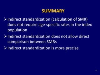 Standardization of rates | PDF