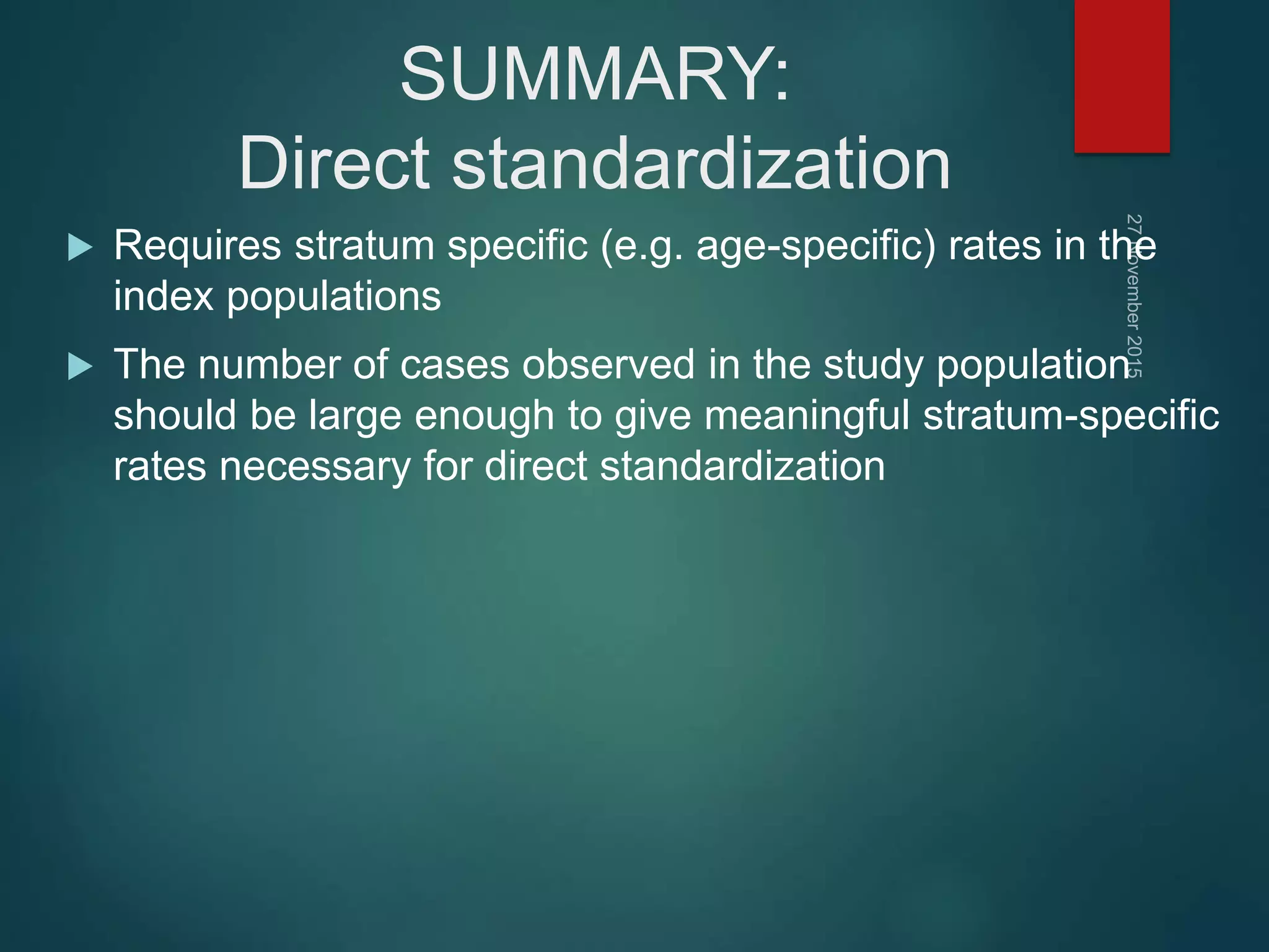 Standardization of rates by Dr. Basil Tumaini | PPTX