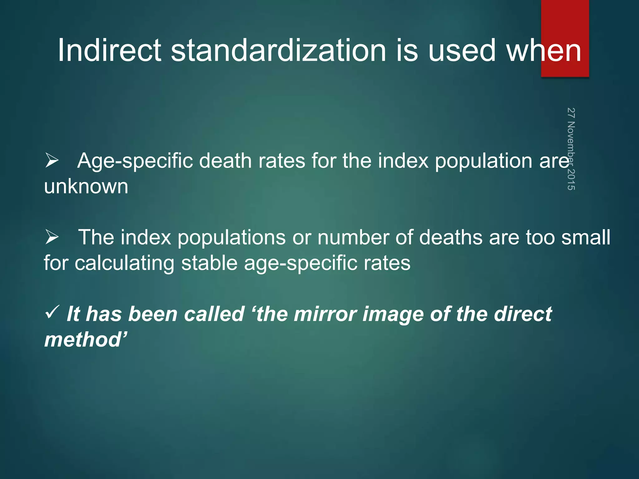 Standardization of rates by Dr. Basil Tumaini | PPTX
