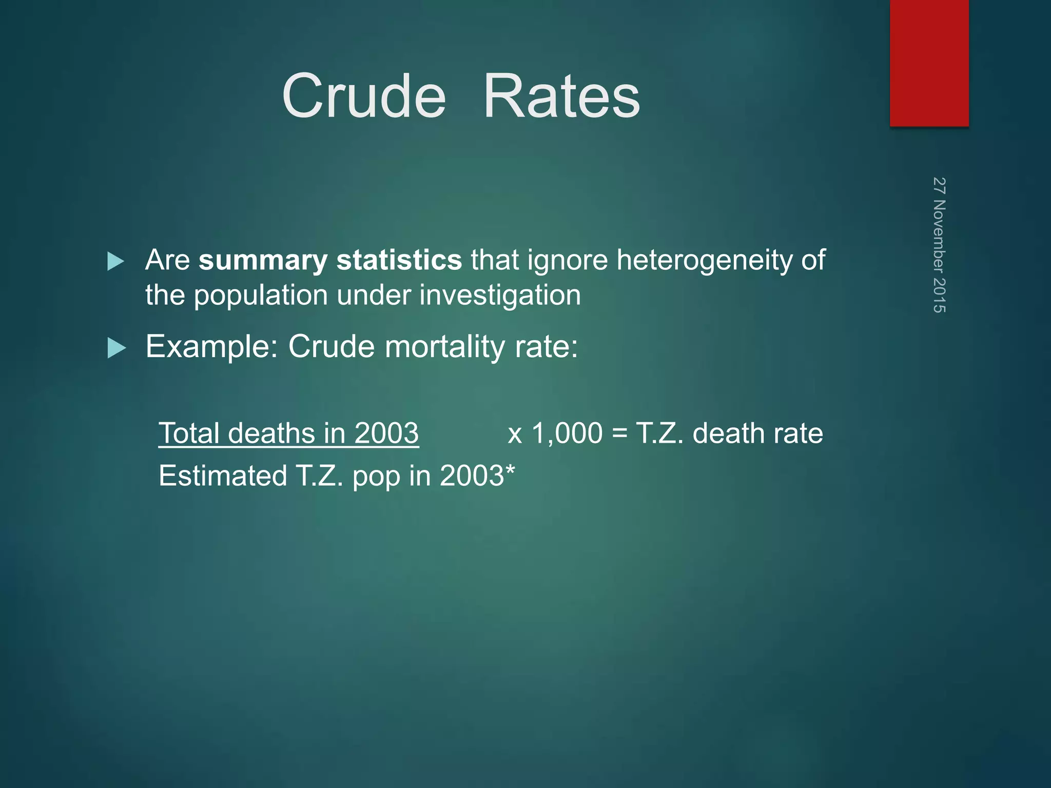 Standardization of rates by Dr. Basil Tumaini | PPTX