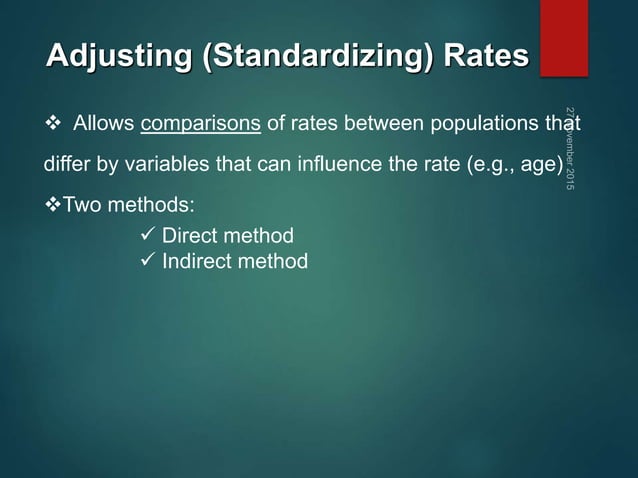 Standardization of rates by Dr. Basil Tumaini | PPTX