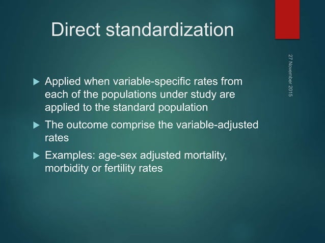 Standardization of rates by Dr. Basil Tumaini | PPTX