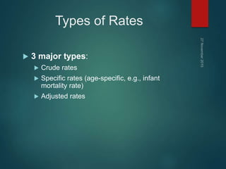 Standardization of rates by Dr. Basil Tumaini | PPTX