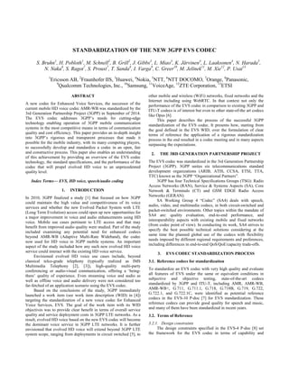 Standardization of the new 3GPP EVS codec | PDF
