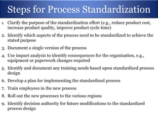 Process Standardization